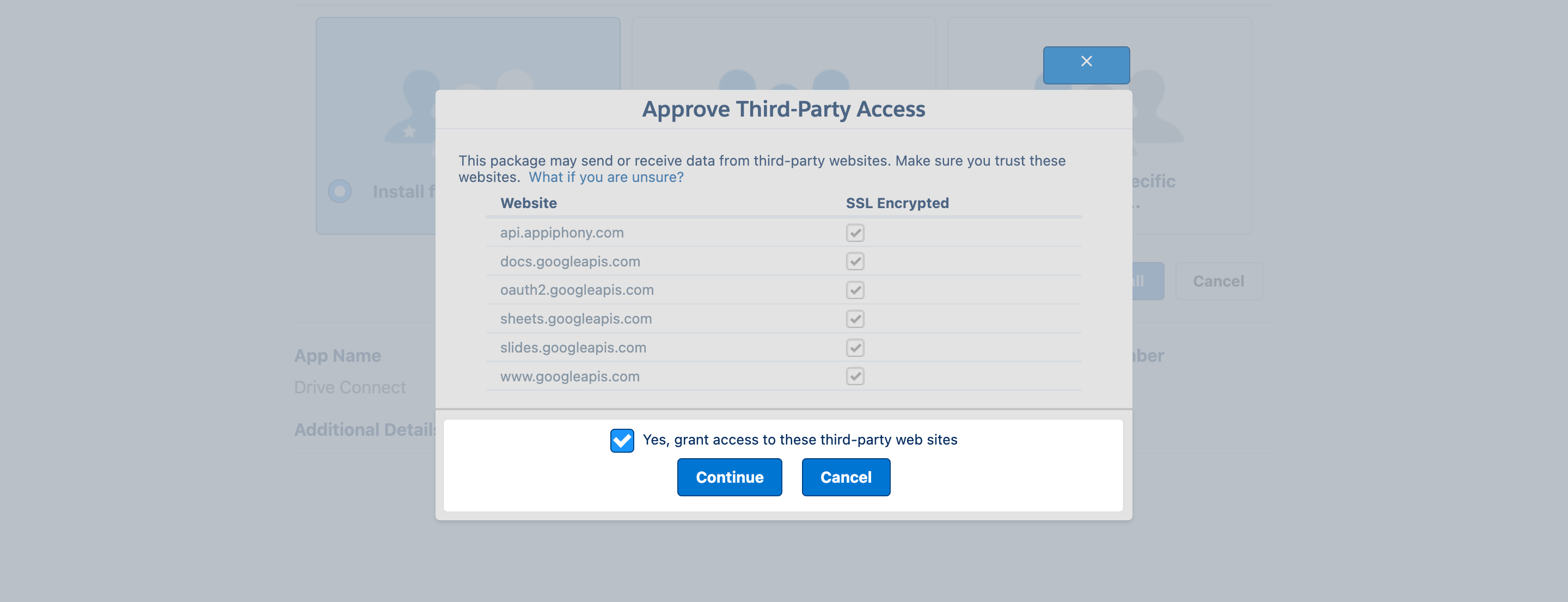 How do I manage Google account access for Drive Connect? - Appiphony